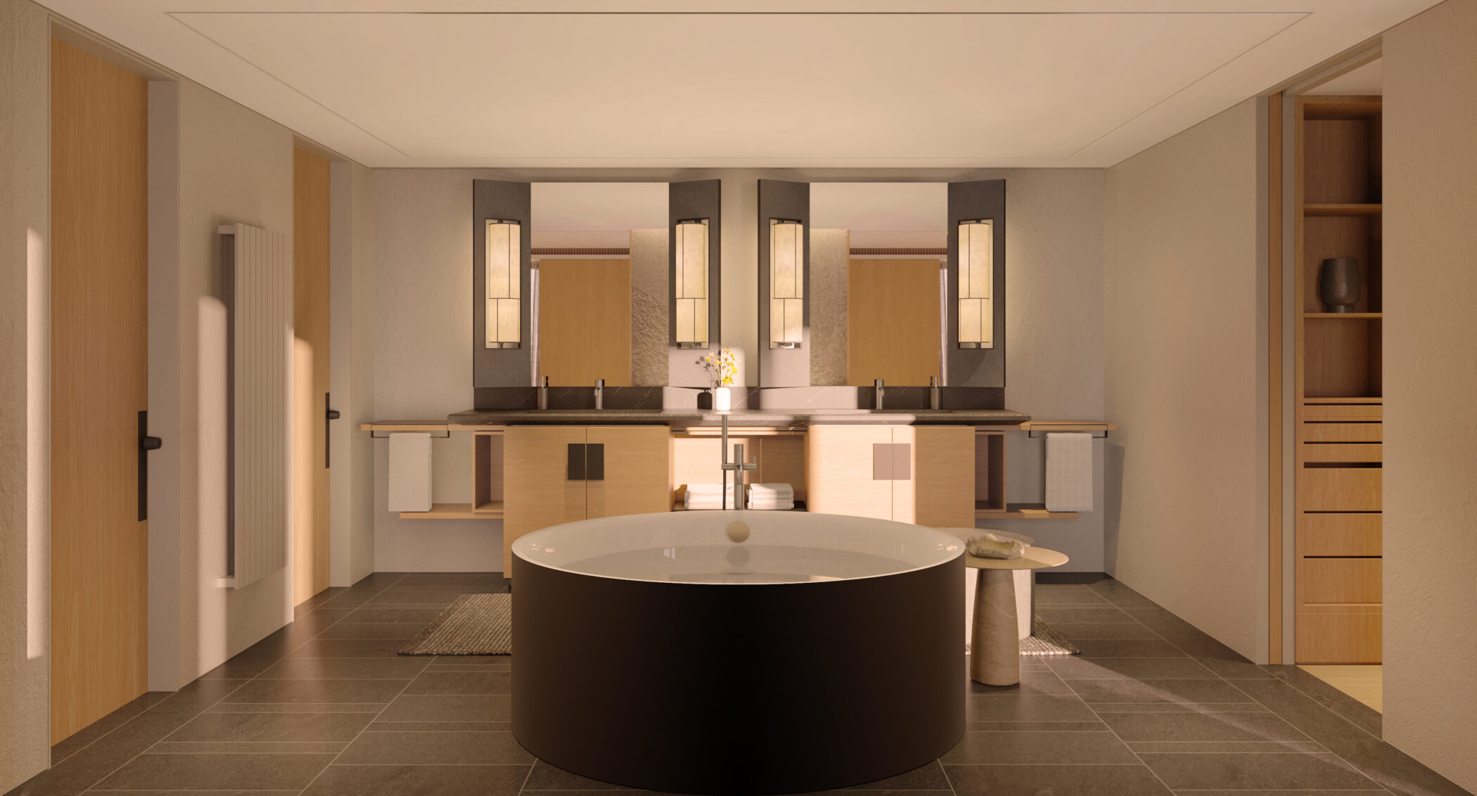 Aman Rosa Alpina, Italy - Render, Premier Suite Bathroom_50286 (1) ⋆ Globetrender