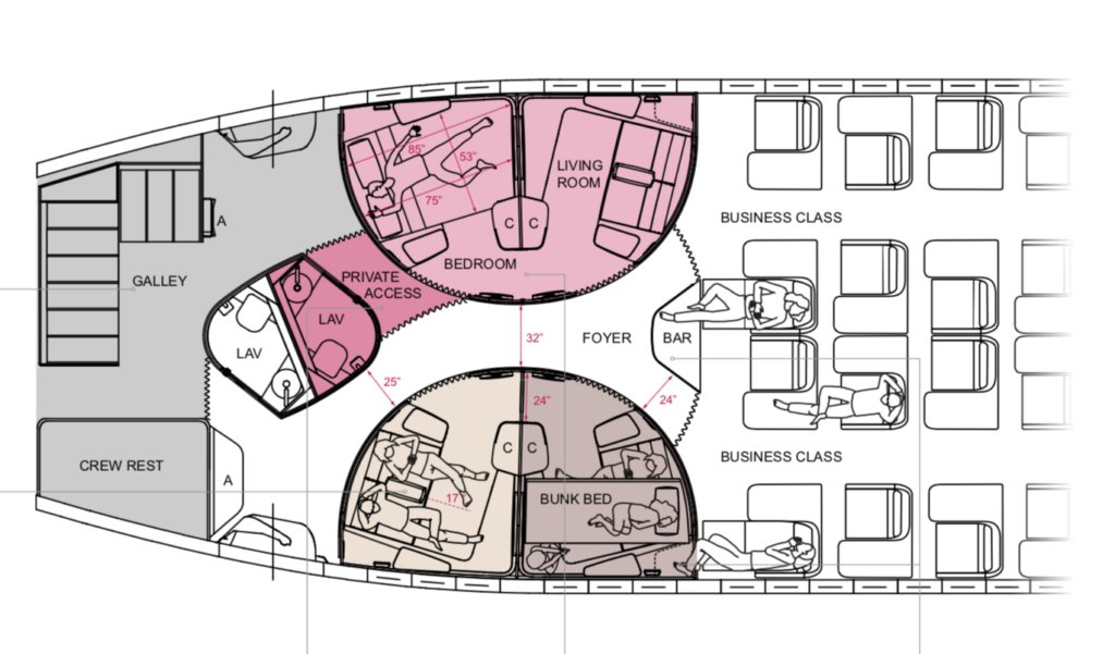 'Peacock' is a hotel-style first class retreat in the sky