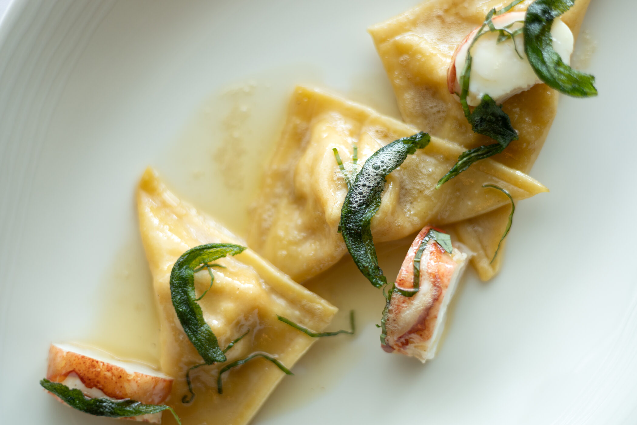 Lobster Cappellacci Tossed in Brown Sage Butter, Slow Poached Lobster ...