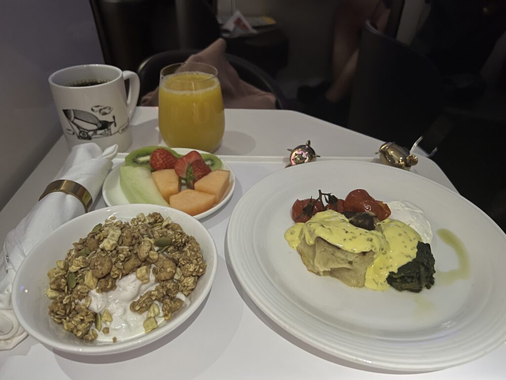 Virgin Atlantic B787 Upper Class breakfast ⋆ Globetrender