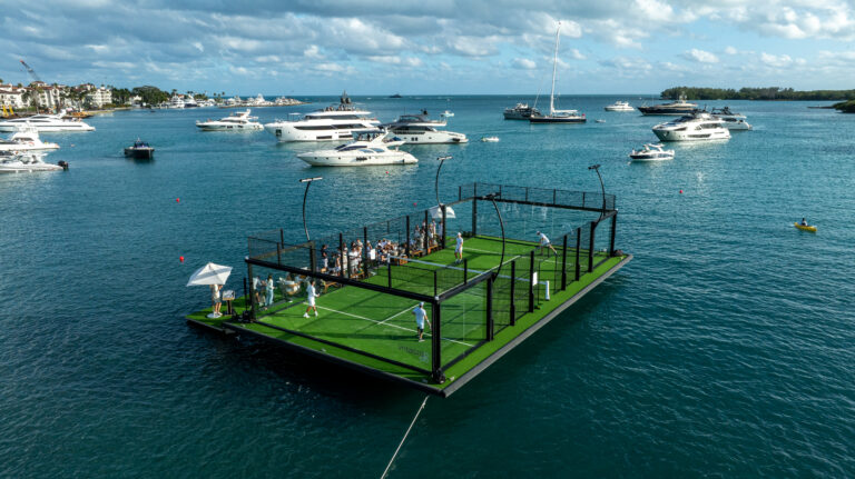 Floating padel court debuts in Miami Harbour